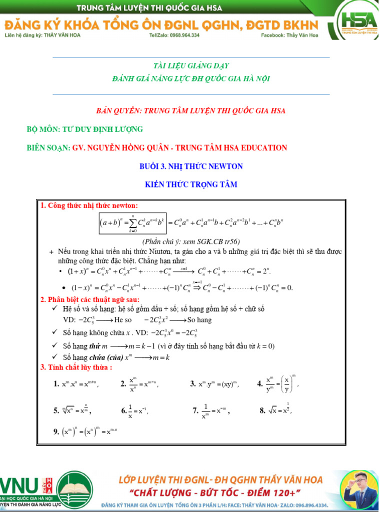 Hsa - Bui 3 4 - LT - NH THC Newton | PDF