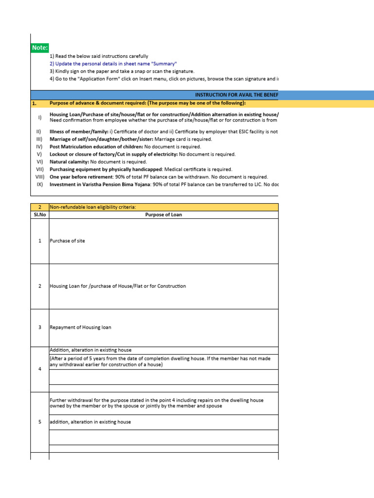 PF Non-Refundable Loan Application Guide | PDF | Salary | Loans