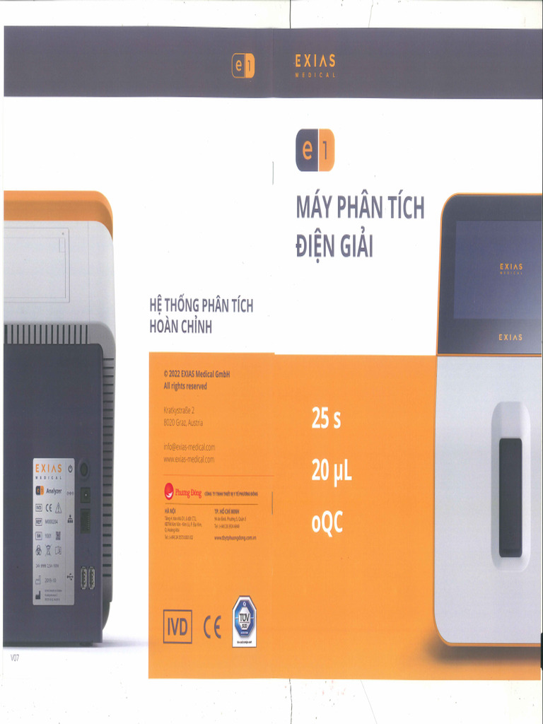 Máy điện giải EXIAS e1 - Brochure - TV | PDF