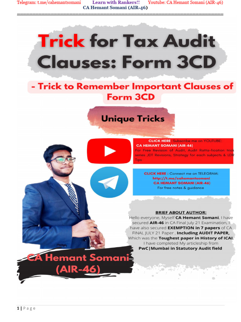 Trick For Tax Audit Clauses | PDF | Valuation (Finance) | Income Statement