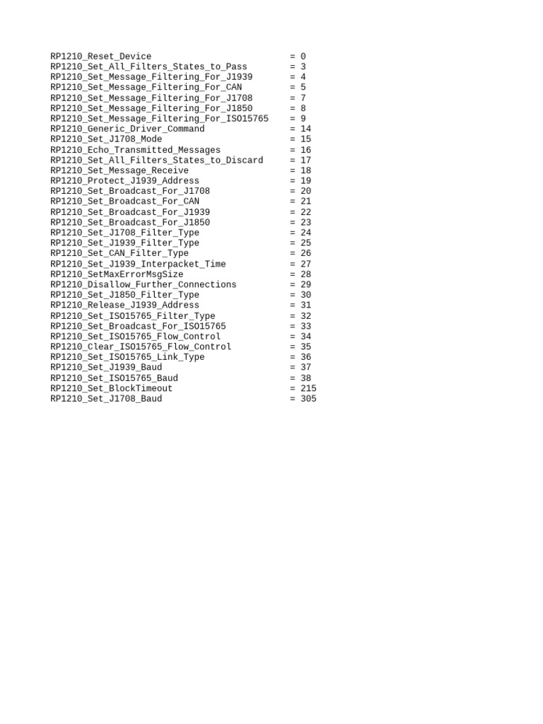 rp1210c commands | PDF
