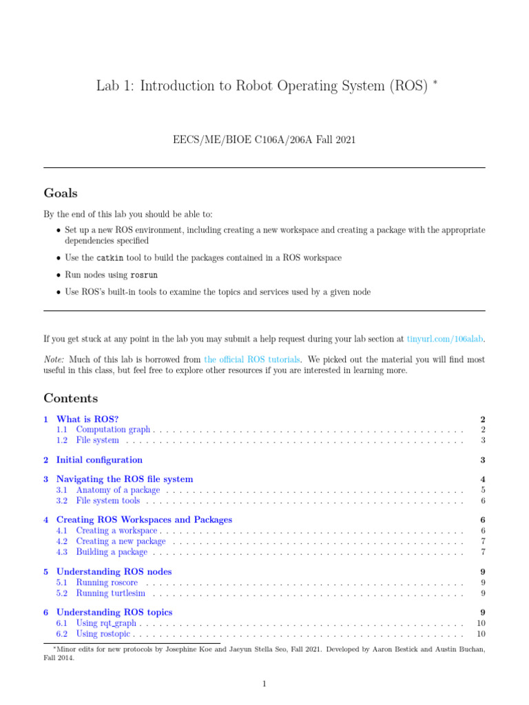 Lab 1 Intro To ROS | PDF | Control Flow | Computer File Lab 1 Intro To ROS | PDF | Control Flow | Computer File