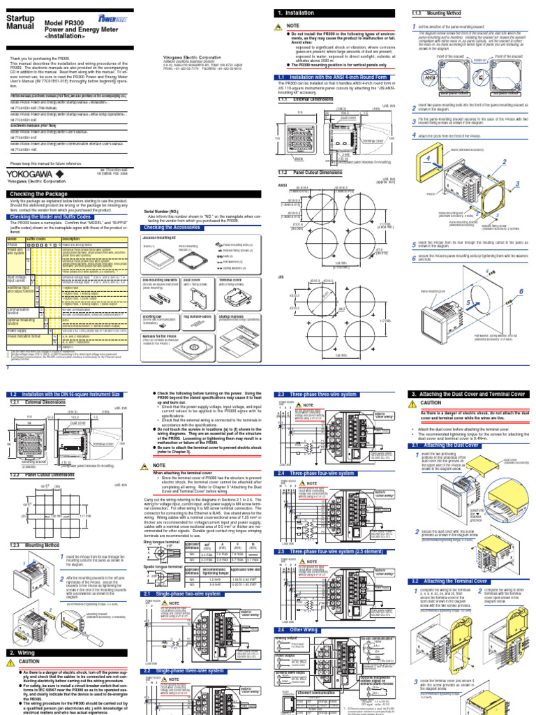 PR300 Installation 01 | PDF | Power Supply | Screw