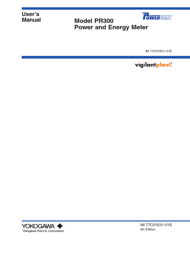 Yokogawa-PR300 UsersManual | PDF | Power Supply | Screw