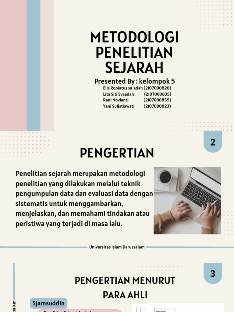 Metopen Kel.7 Penelitian Sejarah | PDF | Sains & Matematika