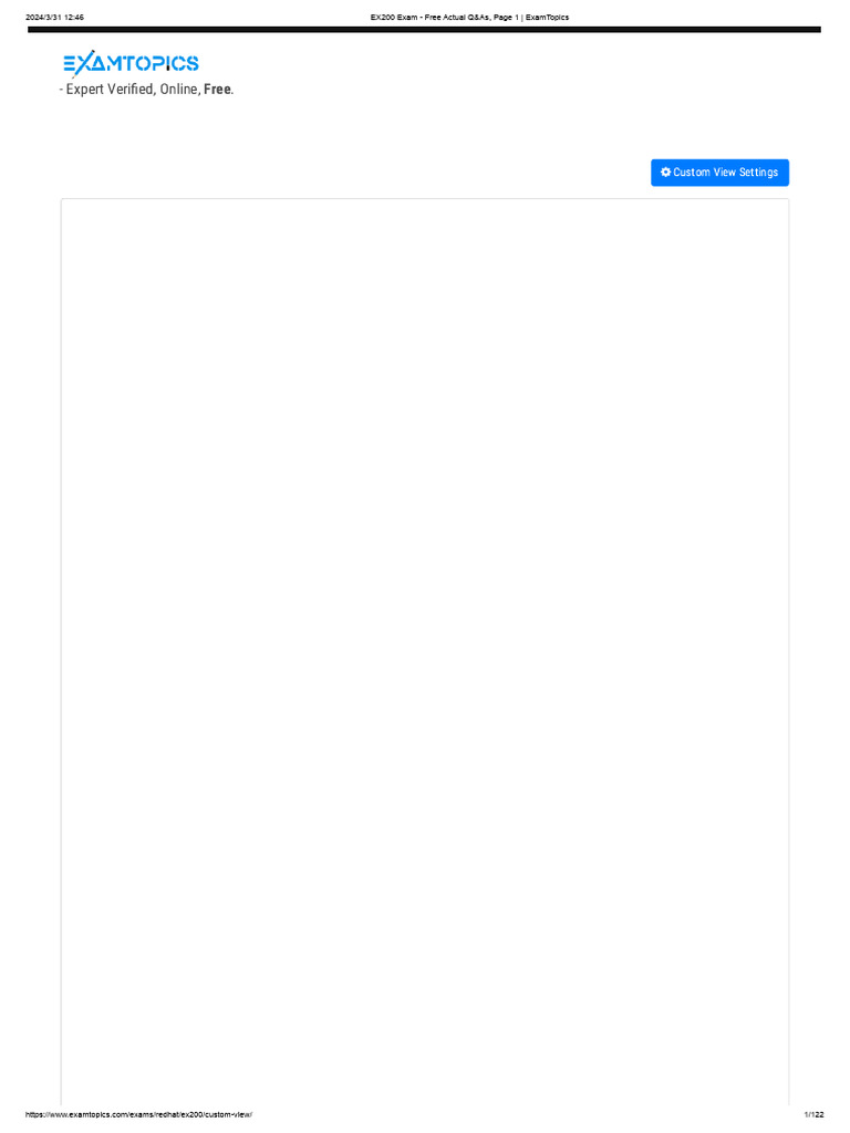 EX200 Exam - 题目+答案+网友评论 | PDF | Utility Software | Operating System Technology