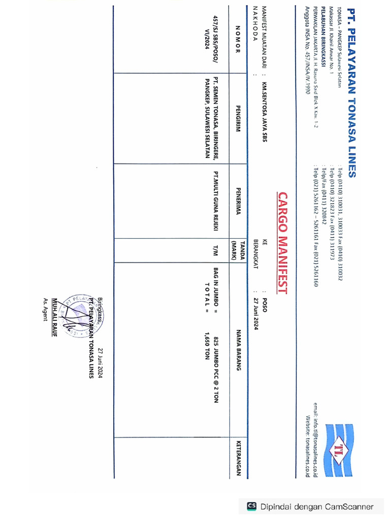 Km. Sentosa Jaya SBS | PDF