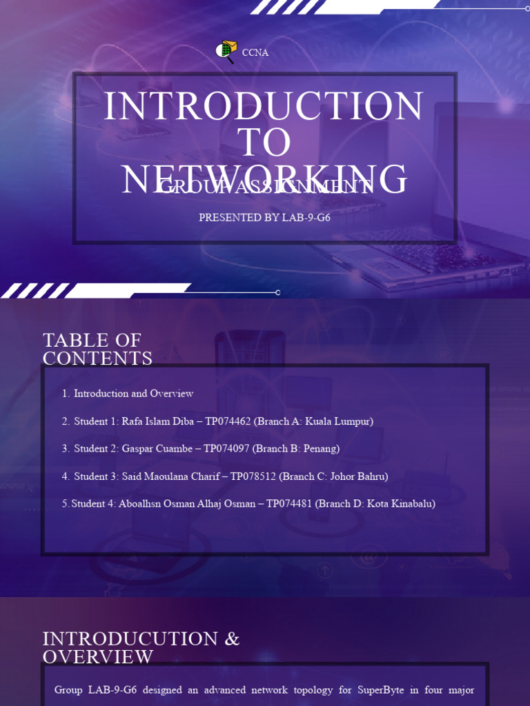Intro To Networking Presentation LAB-9-G6 CT043-3-1 & Version VE1 | PDF ...