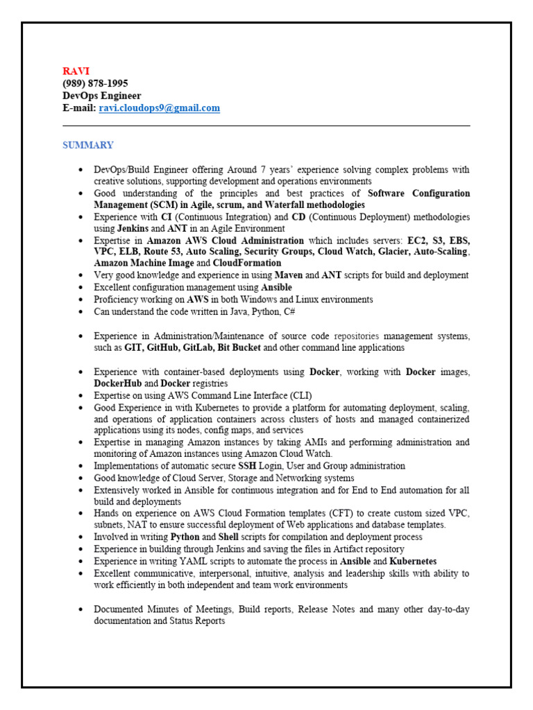 Ravi DevOps | PDF | Amazon Web Services | Cloud Computing