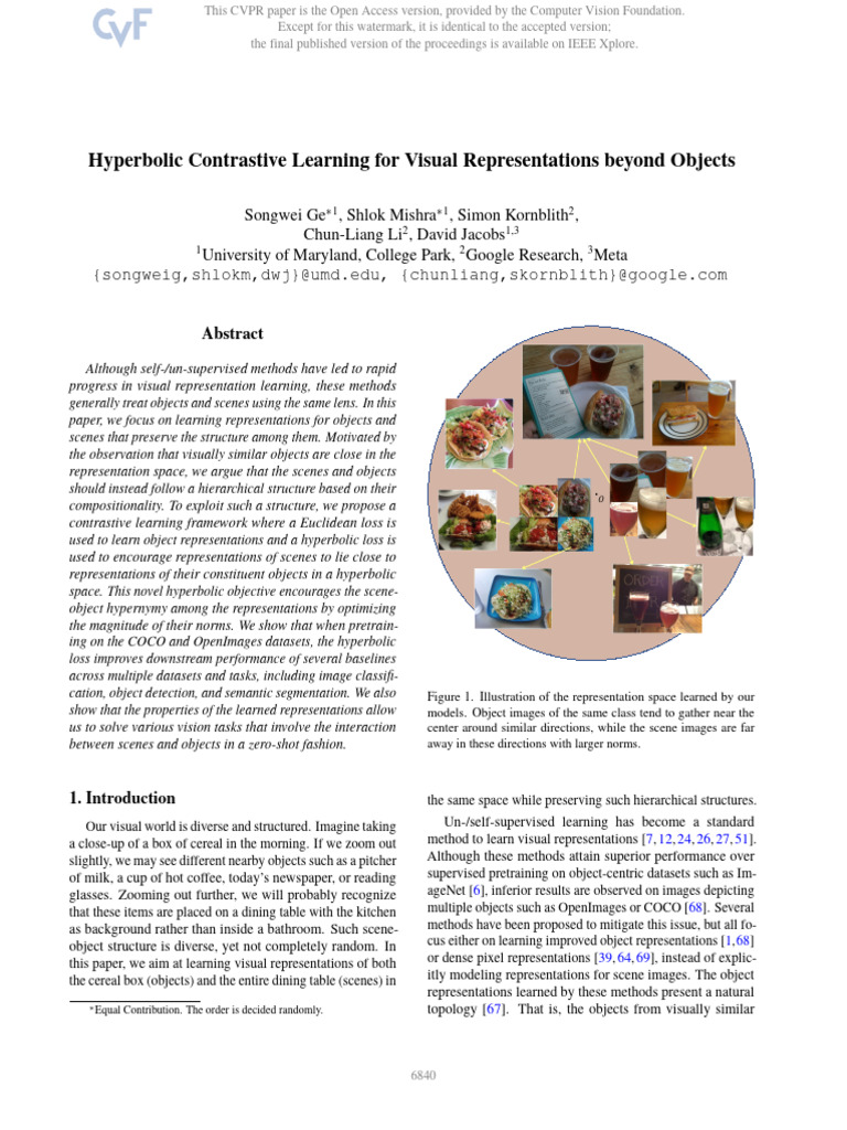 Hyperbolic Contrastive Learning for Visual Hierarchies | PDF | Hyperbolic Geometry | Image ...