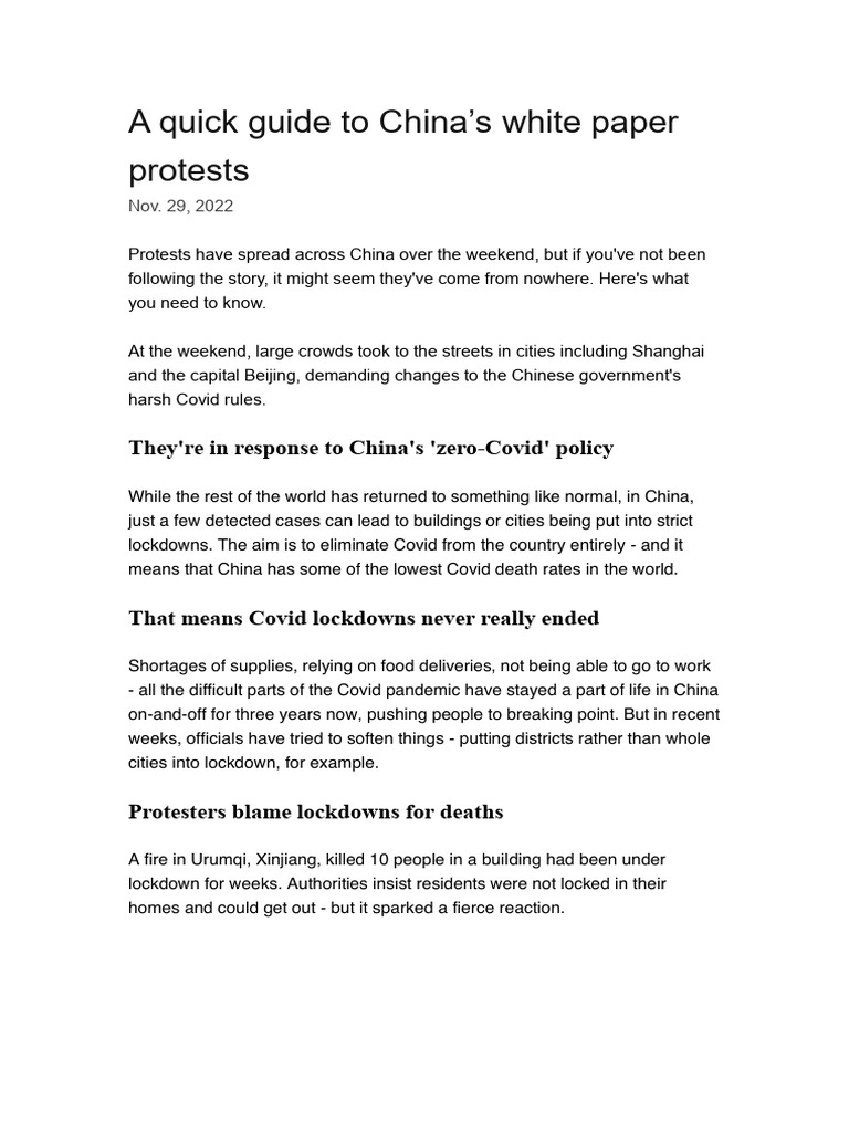 A Quick Guide To A4 Revolution | PDF | Protest | China