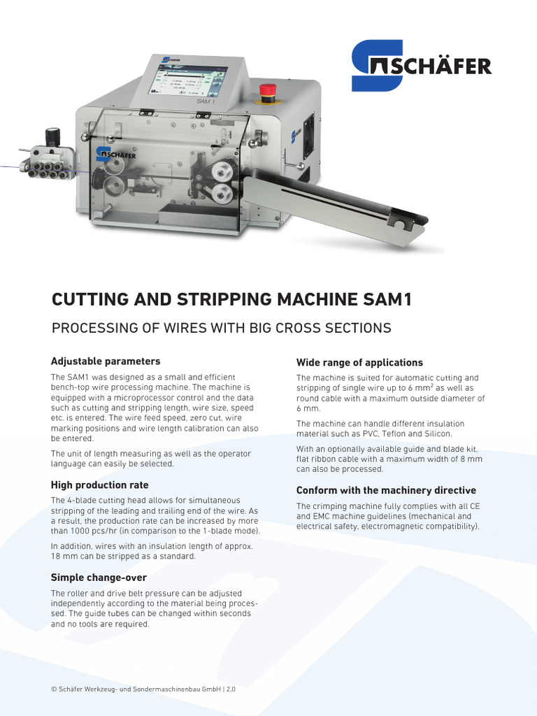 Cutting Stripping Machine Sam1 v2.0 en 2 | PDF | Wire | Insulator ...