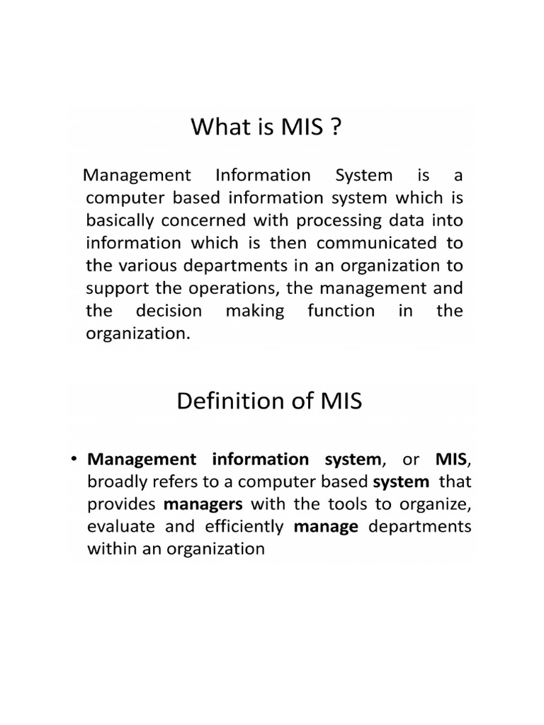 Mis Defination | PDF