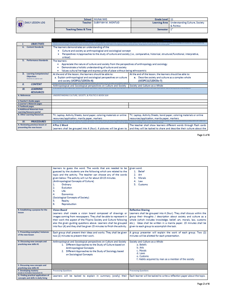 DLL Week 3 | PDF | Learning | Curriculum