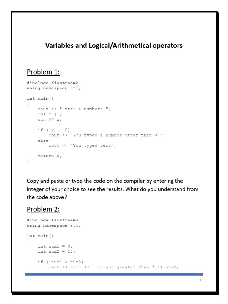 C++ Logical Operators & Code Tasks | PDF | Computers