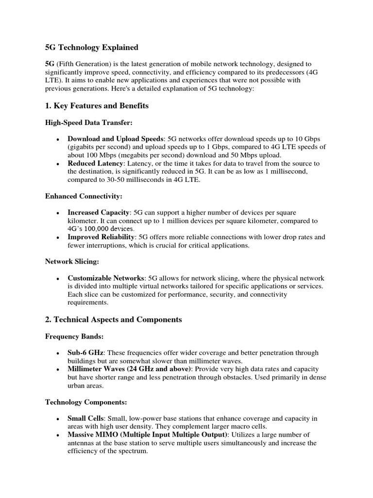5G Technology Explained | PDF | 4 G | Internet Of Things
