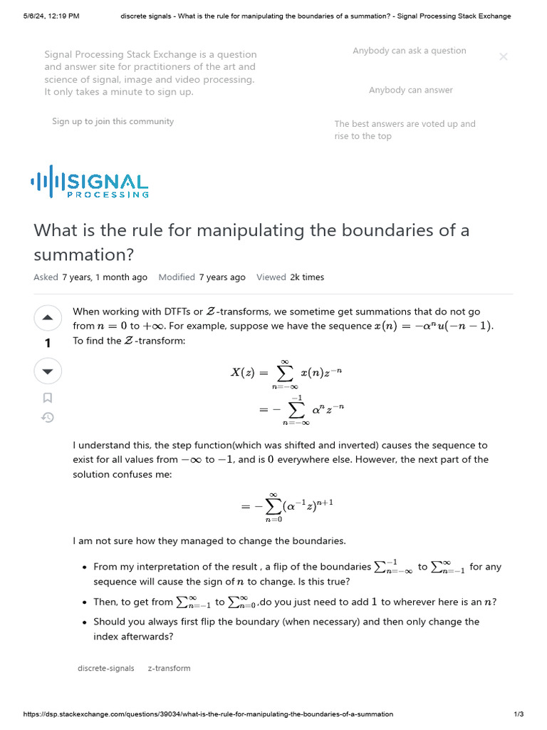 Summation Boundary Rules Explained | PDF | Infinity | Summation