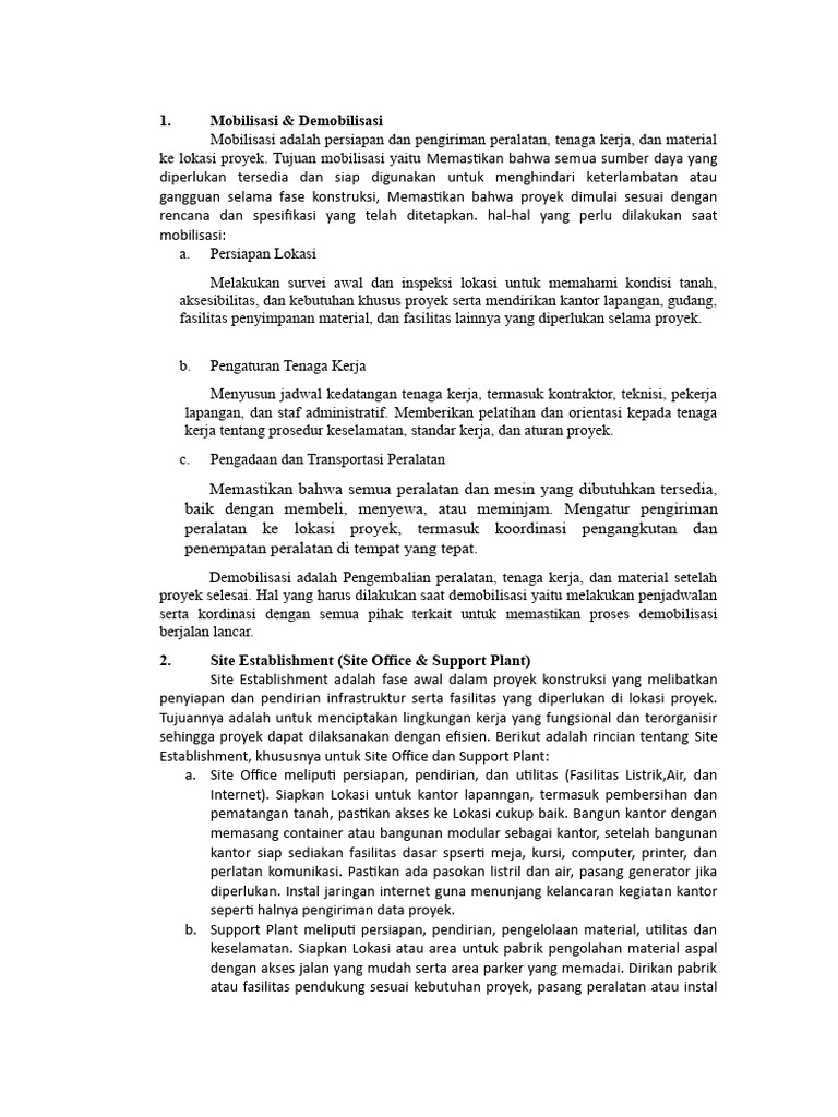 Metode Pelaksanaan | PDF | Teknologi & Rekayasa