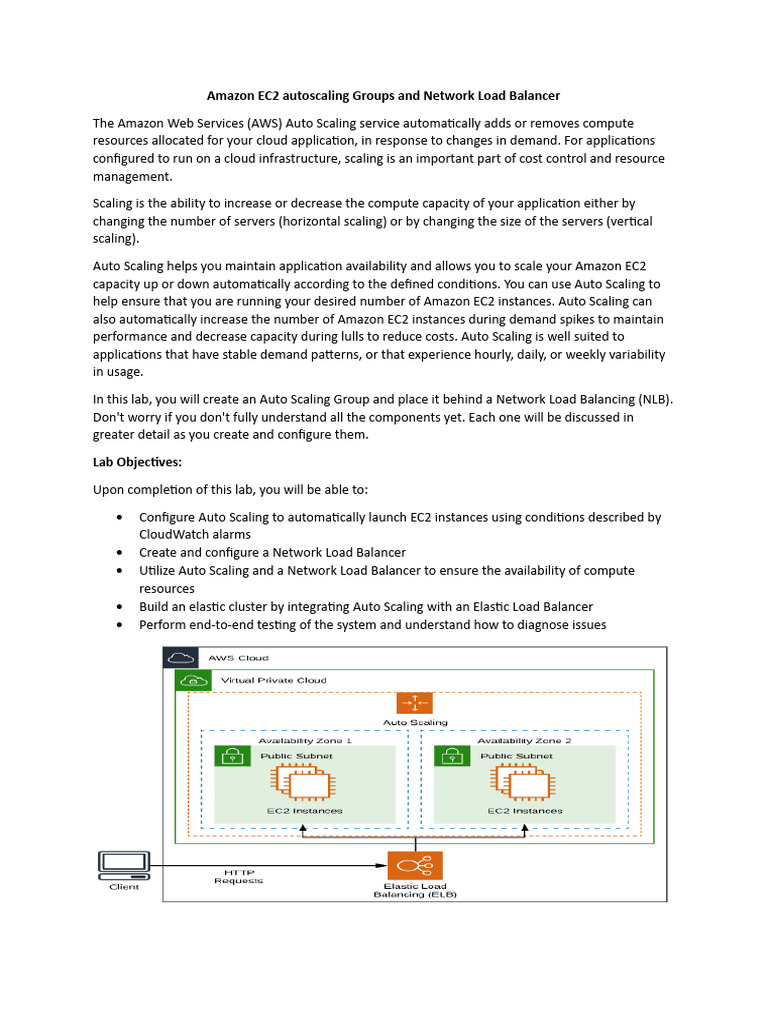 AWS EC2 Auto Scaling & Load Balancer Lab | PDF | Computer Science ...