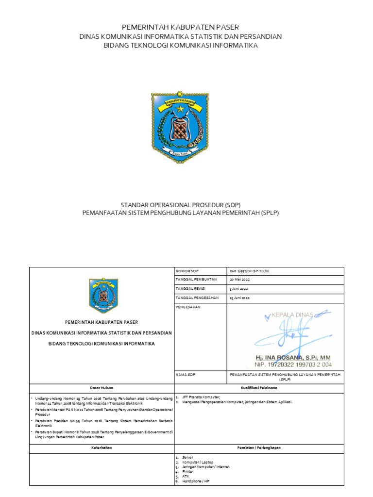 Sop SPLP | PDF | Bisnis | Teknologi & Rekayasa