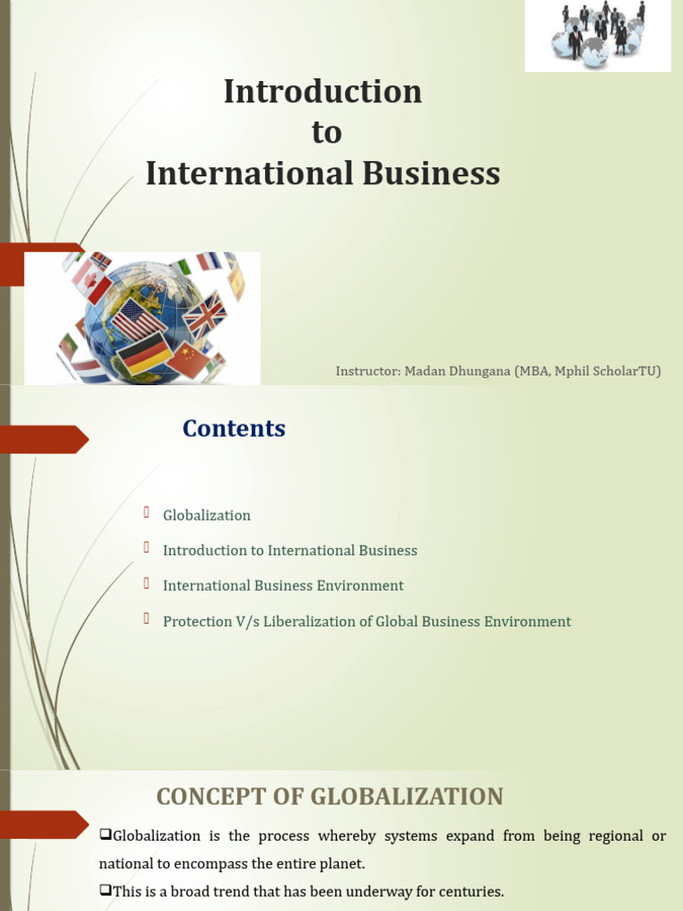IB - Unit 1 DAV MBA | PDF | Globalization | Free Trade
