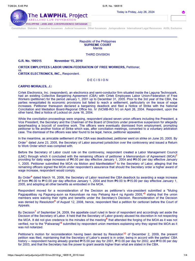 Cirtek EEs V Cirtek Electronics, GR No 190515 (2010) | PDF | Strike ...