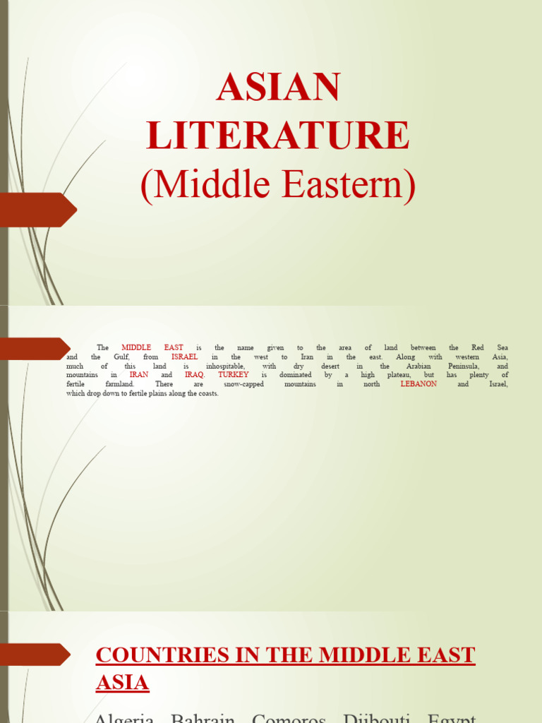 Asian Literature (Middle East) | PDF | Arabian Peninsula | Middle East