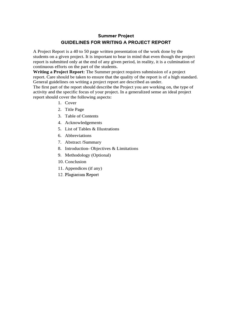 3 - Guidelines For Writing A Project Report | PDF | Data | Methodology