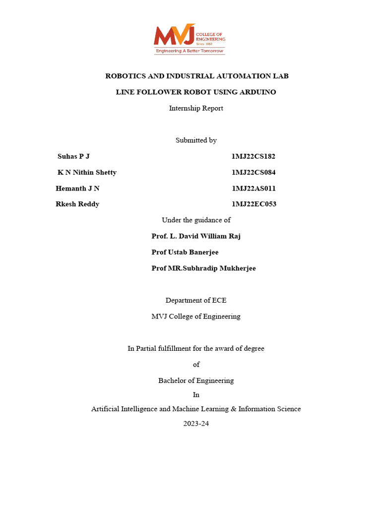 Line Follower Robot Project Report | PDF | Infrared | Arduino