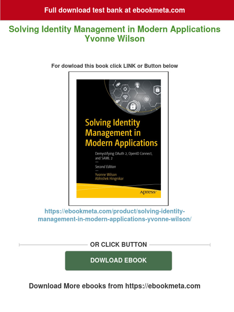 Instant Download Solving Identity Management in Modern Applications Yvonne Wilson PDF All ...
