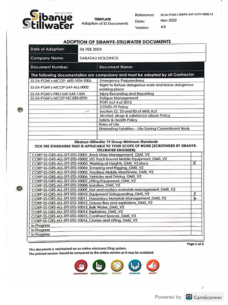 Adoption of Sibanye-Pmc | PDF