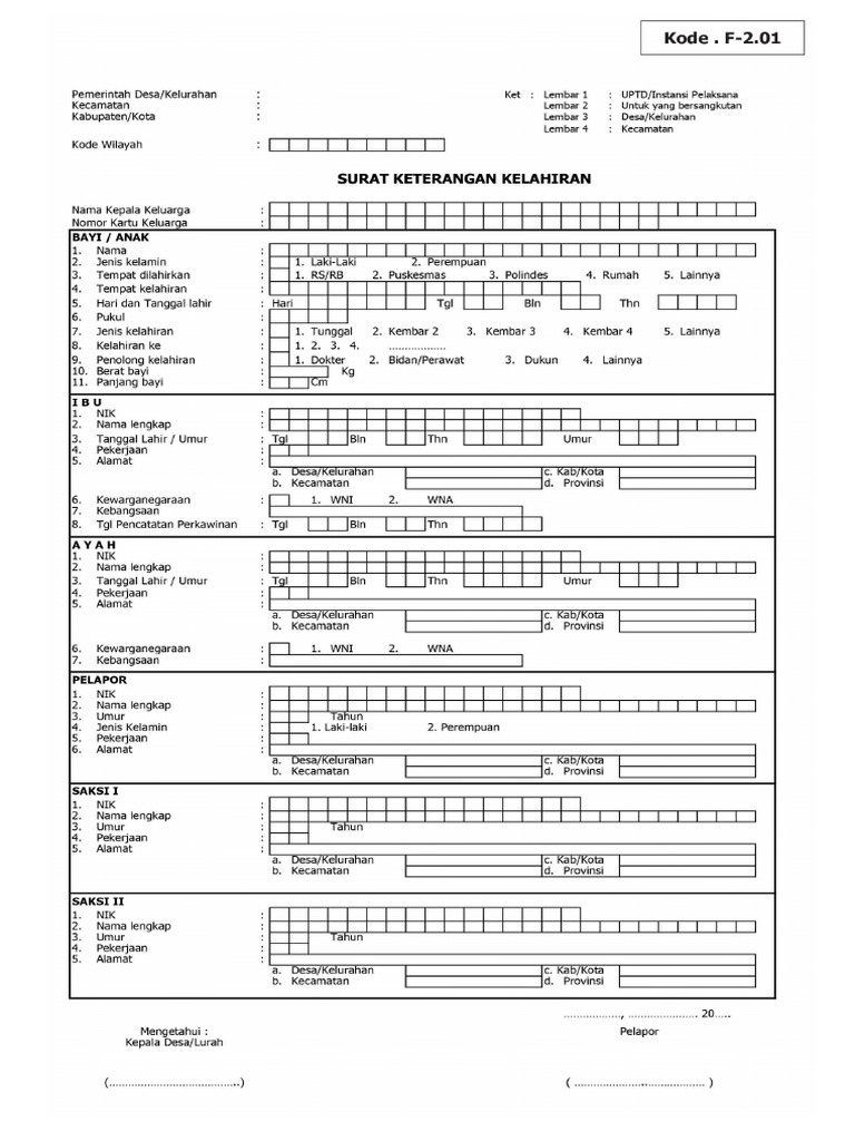 File Formulir Akte Lahir | PDF