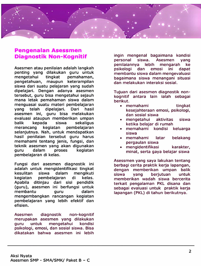 Contoh Assessment PKL | PDF