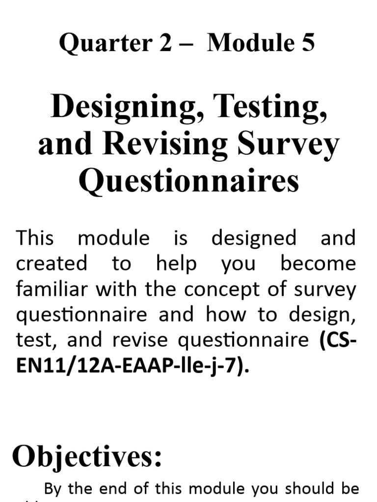 Quarter 2 Module 5 | PDF | Questionnaire | Survey Methodology