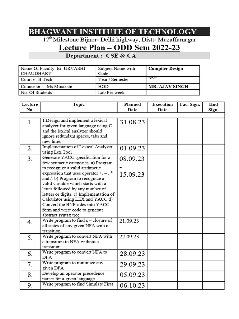 Compiler Design Lab File | PDF | Parsing | Computer Program