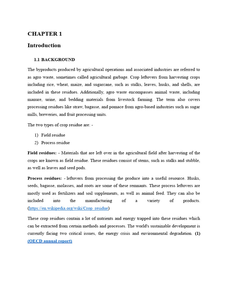 Chapter 1 (Introduction) | PDF | Agriculture | Sugarcane