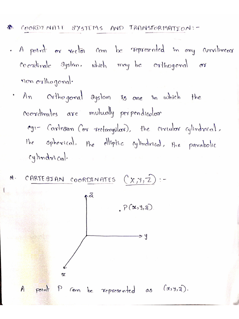 Unit1 - Coordinate Systems | PDF