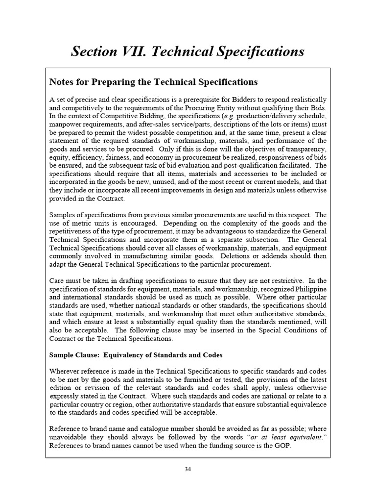 Specifications of Philippine Bidding Documents | PDF | Specification ...