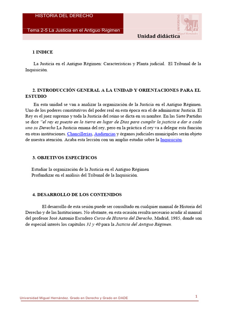 HD Tema 2-5 Justicia AR | PDF | Inquisición española | Inquisición