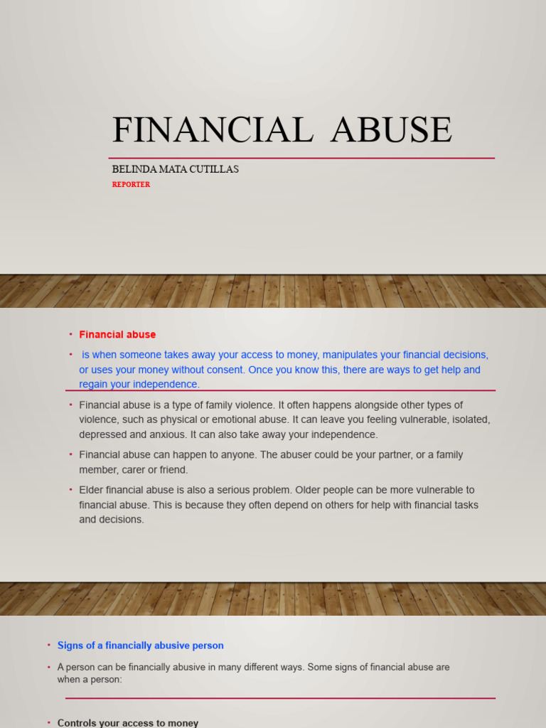 Understanding Financial Abuse | PDF | Money | Credit