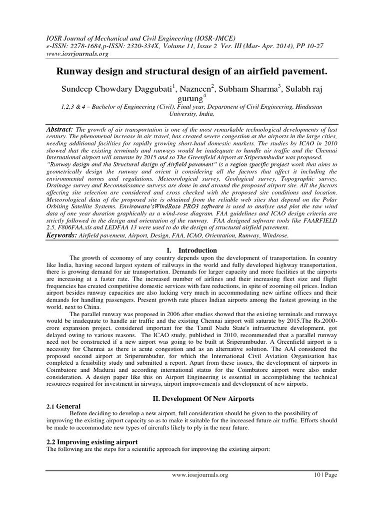 Runway Design and Structural Design of A | PDF | Airport | Runway