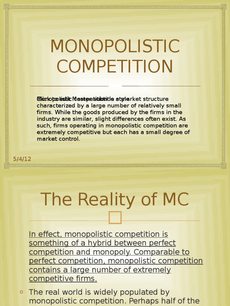 Understanding Monopolistic Competition | PDF | Politics