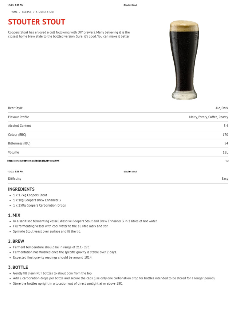 Stouter Stout | PDF | Brewing | Beer