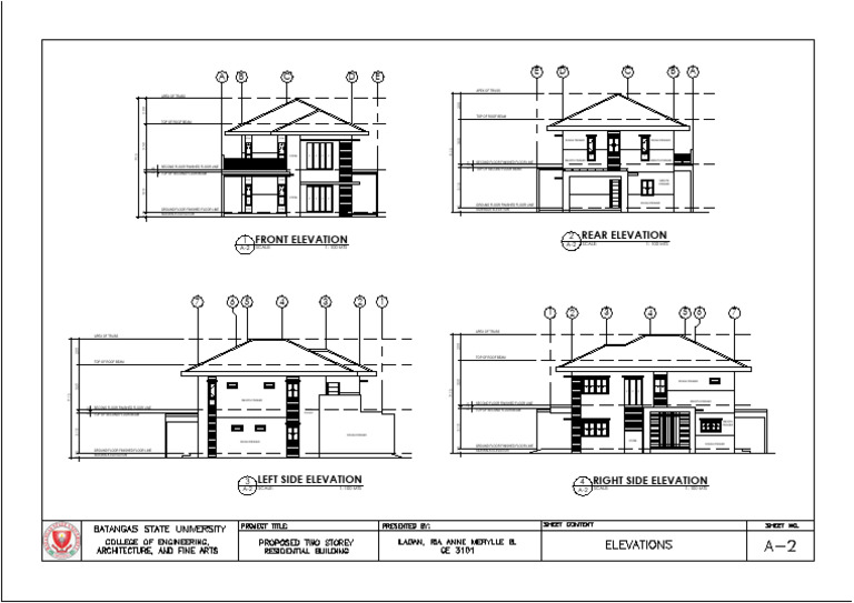 Front Elevation Rear Elevation: A B C D E A B C D E | PDF | Queensland Heritage Register ...