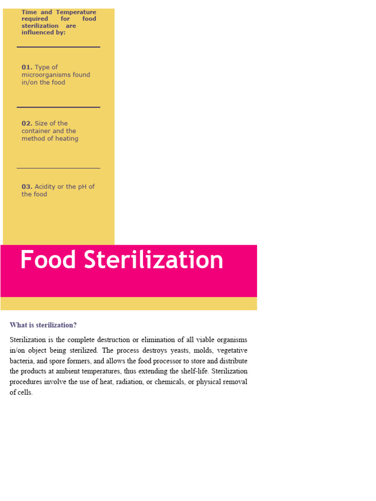 Unit III - Food Sterilization | PDF | Sterilization (Microbiology)
