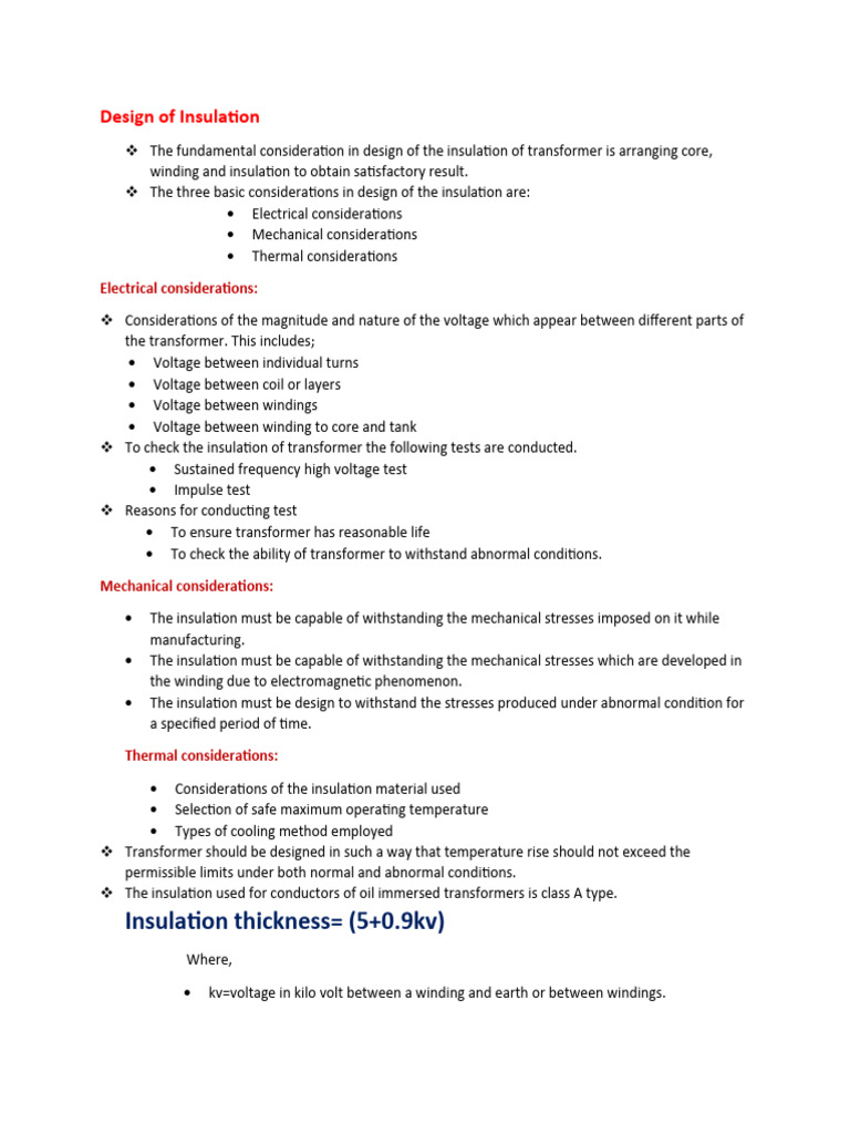 Transformer Insulation Design Guide | PDF | Transformer | Insulator ...