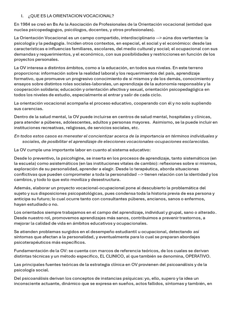 ¿Que Es La Orientacion Vocacional | PDF | Sicología | Aprendizaje