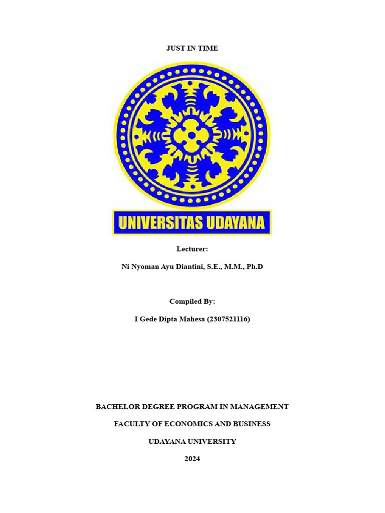 Lean Operations and Just-in-Time Principles | PDF | Lean Manufacturing ...