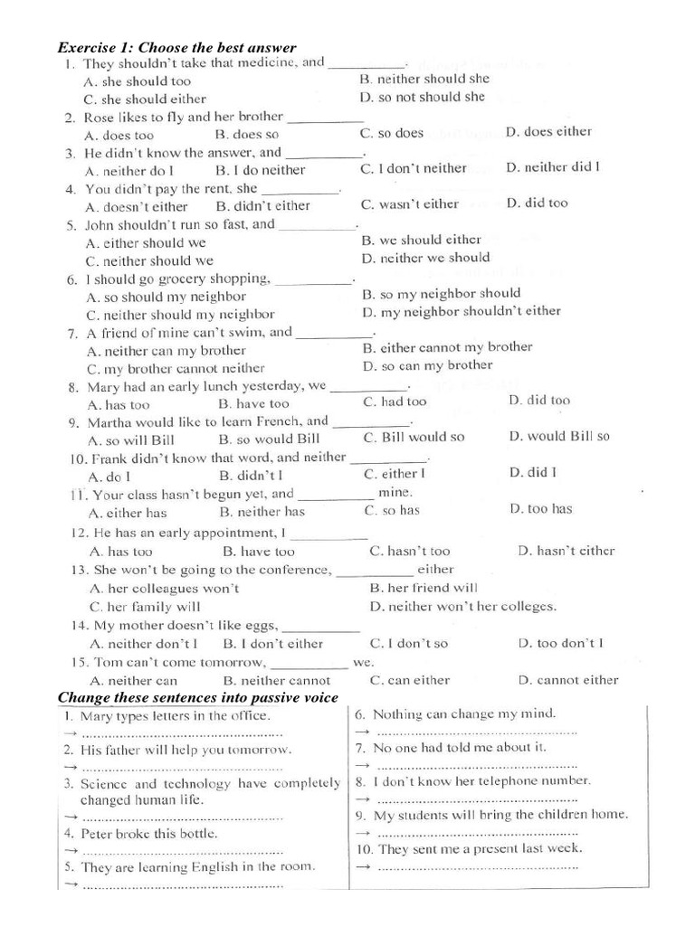 Passive Voice Exercise Guide | PDF | Career & Growth