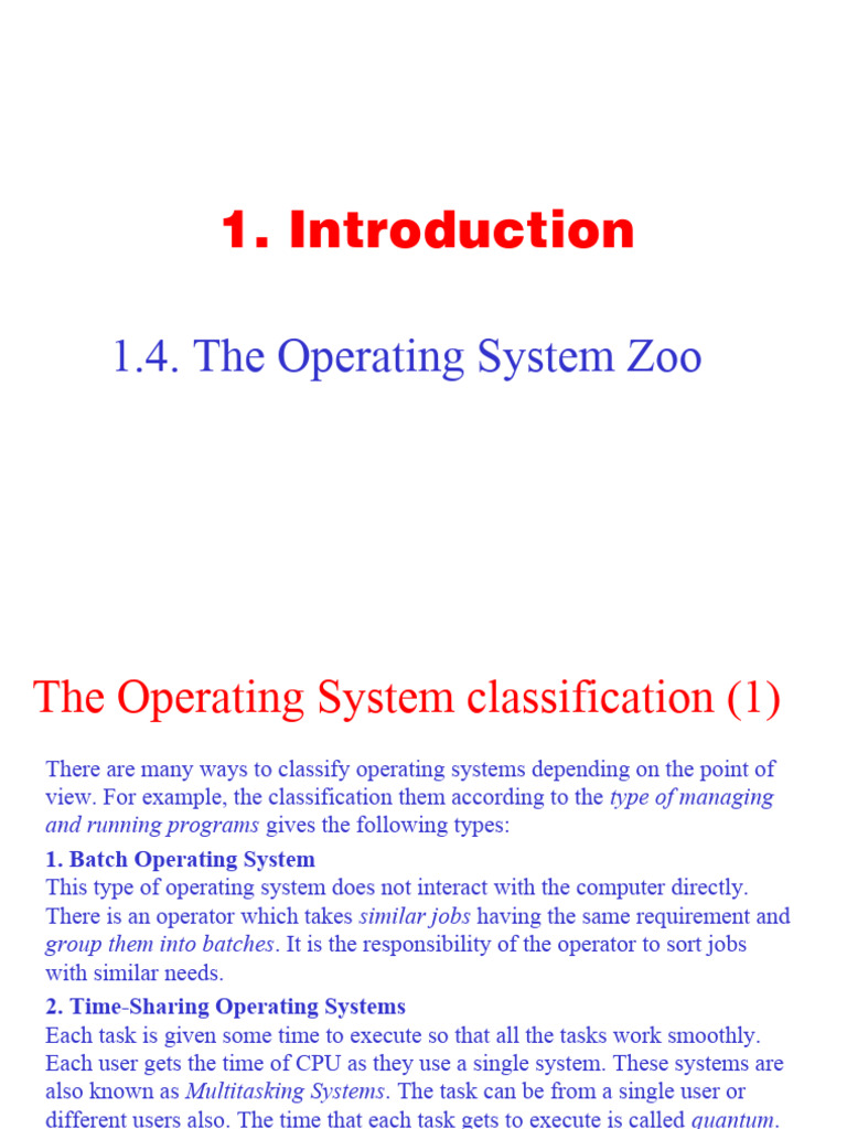 1.4. The Operating System Zoo | PDF | Operating System | Computer Network